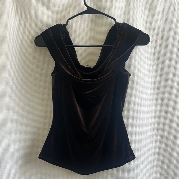Tops | Reformation Off The Shoulder Brown Velvet Top | Poshmark